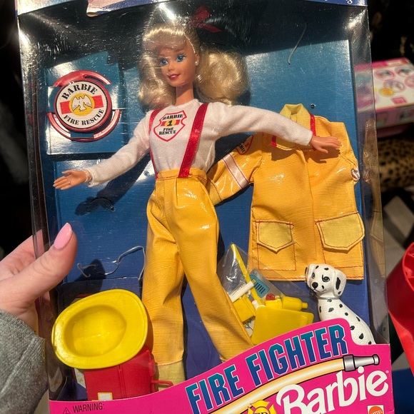 Barbie | Toys | Barbie Fire Fighter Doll With Yellow Outfit Vintage ...